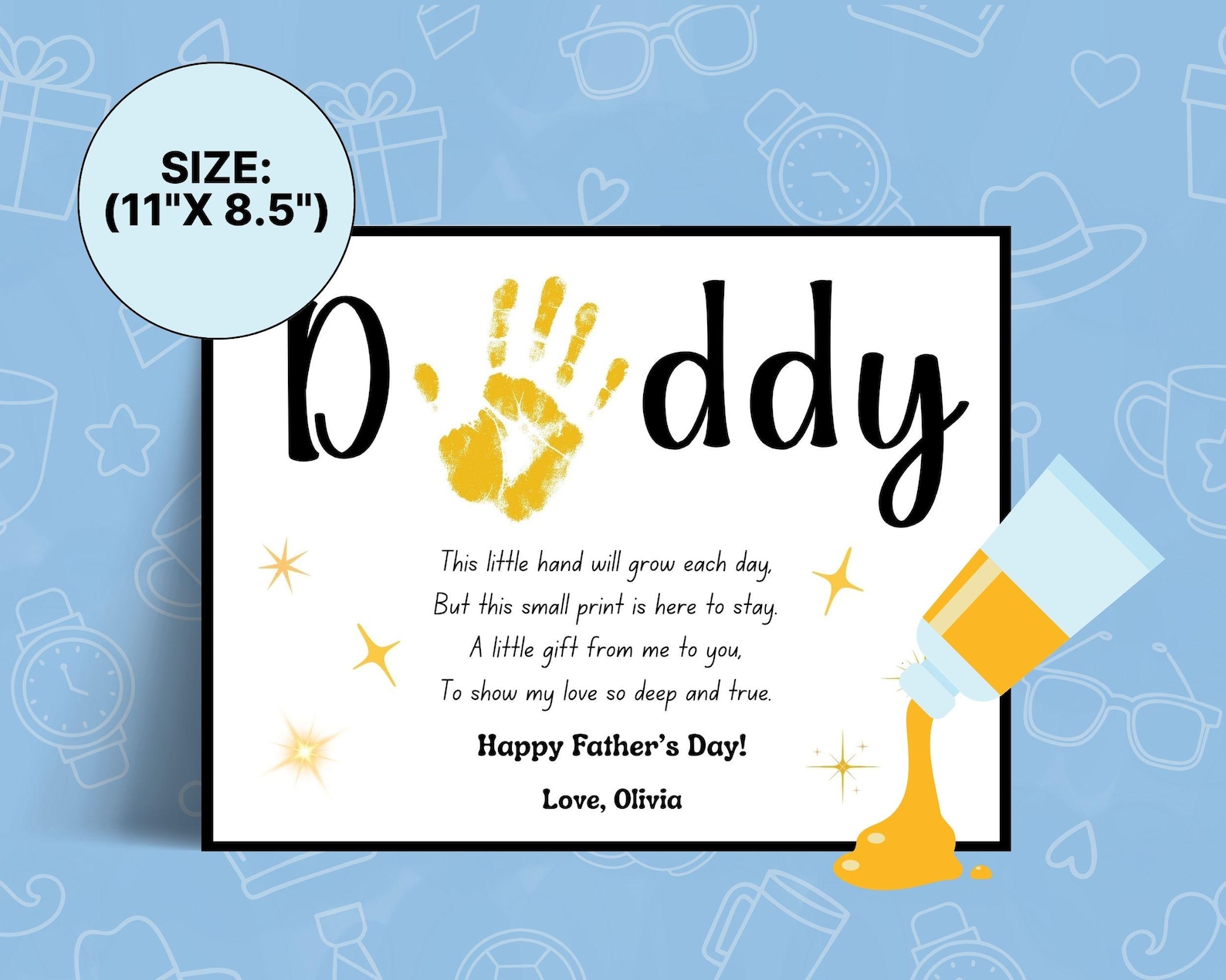 Father's Day Handprint Printable | Fathers Day Craft Activity Page ...
