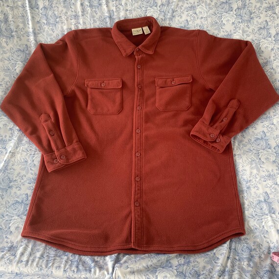 LL Bean Fleece Shirt Jacket Vintage Shacket XLT Plush… - Gem