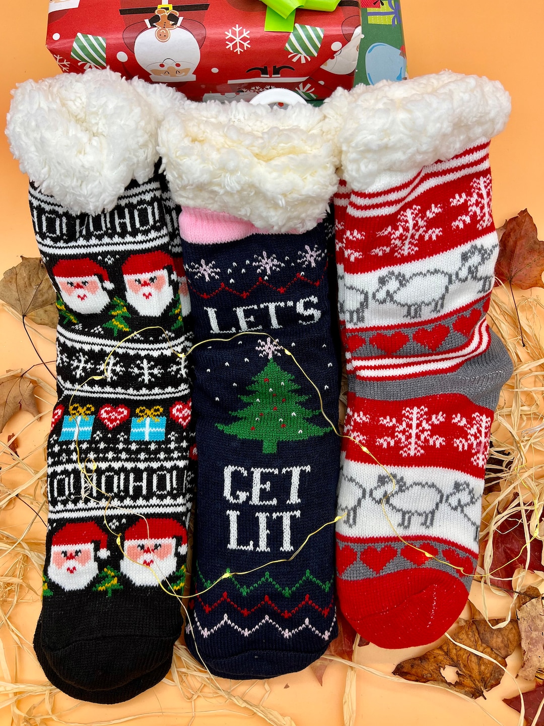Merry Christmas MIX COLOR 3 PICES Cozy Joy: Festive Christmas Socks ...