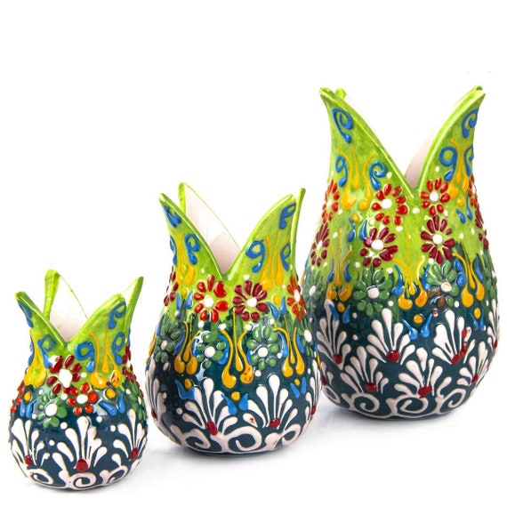Ceramic Triple Tulip Set Hand Made - Etsy