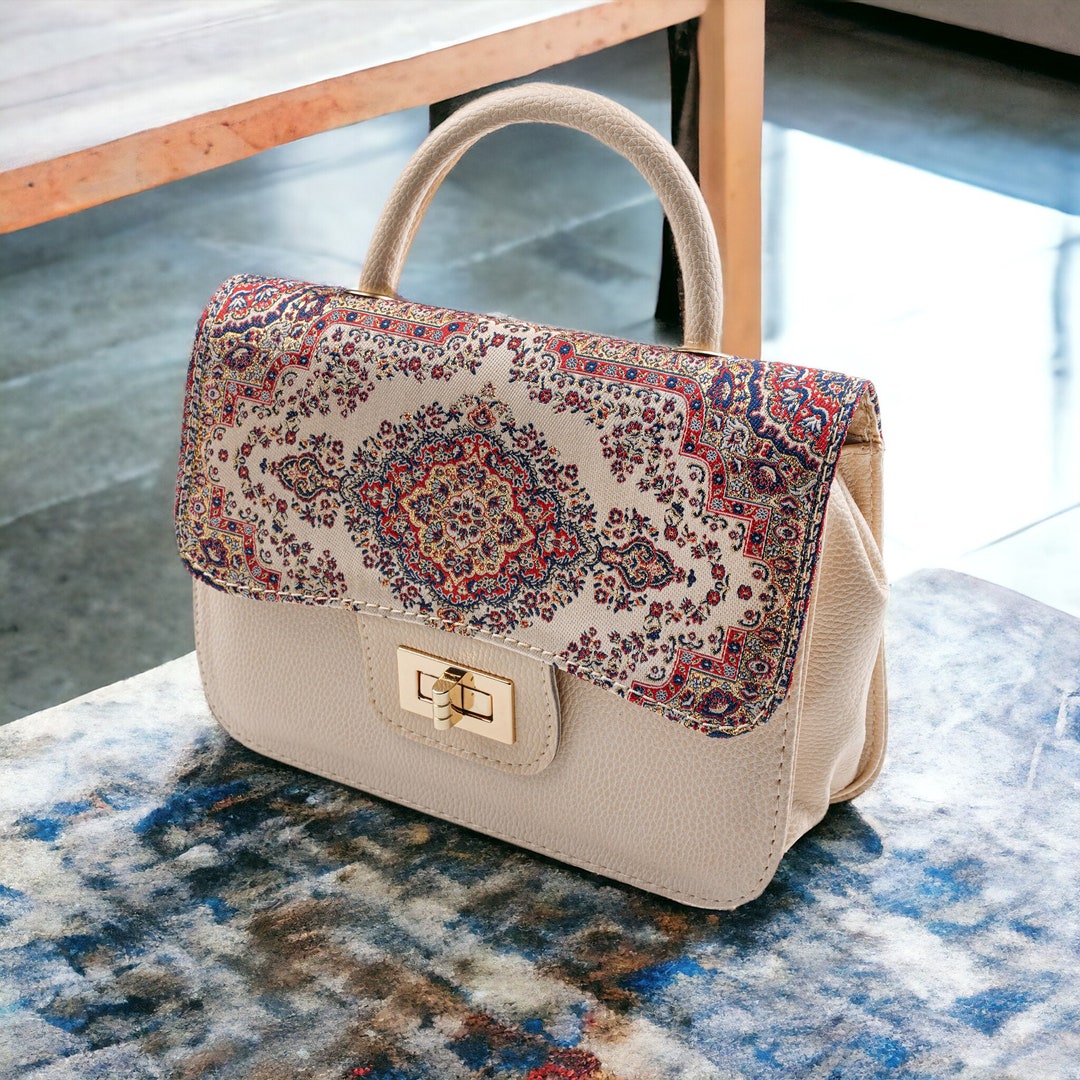 Red Ethnic Patterned Cream Color Women's Hand and Shoulder Bag - Etsy