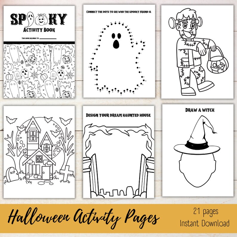 Halloween Activity Book Instant Download Printable Pages - Etsy