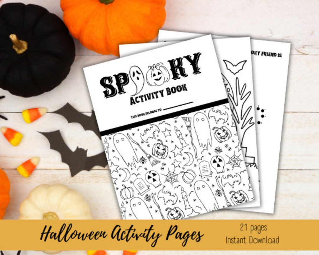 Halloween Activity Book Instant Download Printable Pages - Etsy