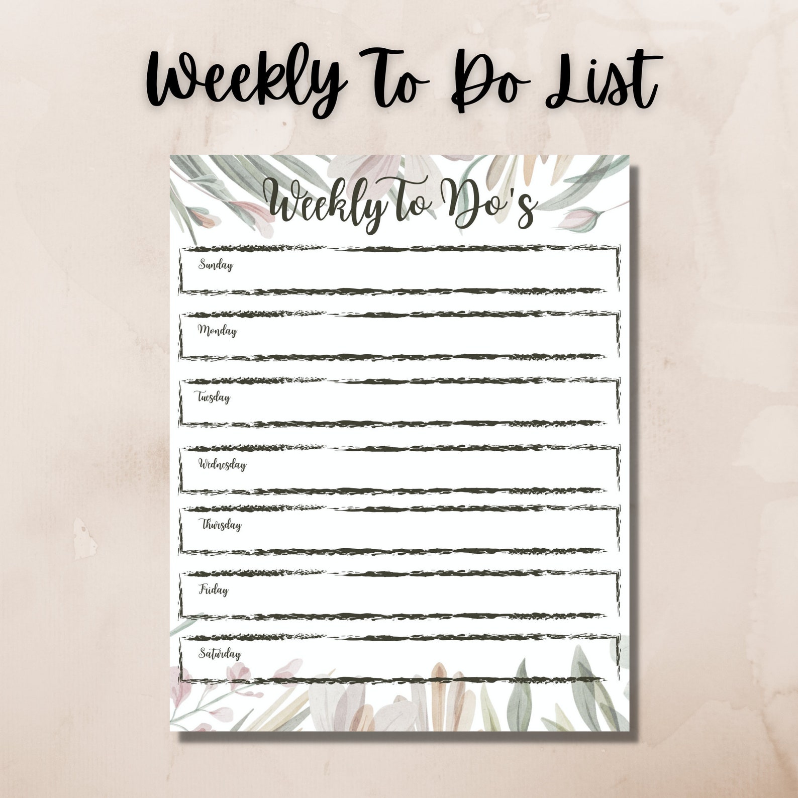 Monthly Flower 12 Month Calendar Weekly to Do Printable - Etsy