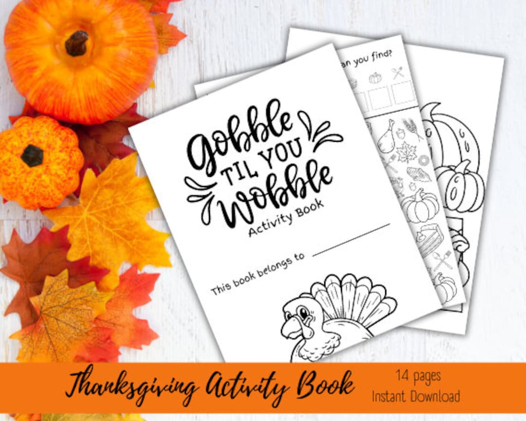 Thanksgiving Kids Activity Worksheet and Coloring Book Packet - Etsy