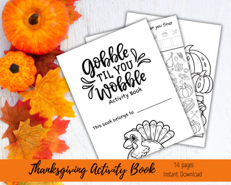 Thanksgiving Kids Activity Worksheet and Coloring Book Packet - Etsy