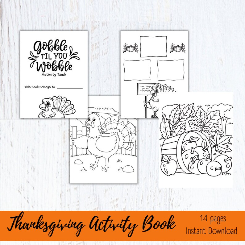 Thanksgiving Kids Activity Worksheet and Coloring Book Packet - Etsy