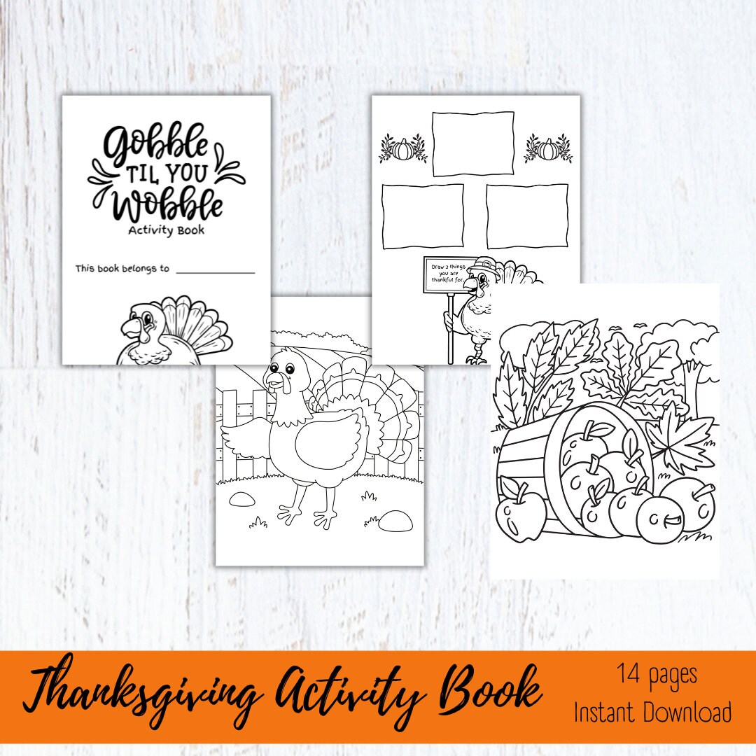 Thanksgiving Kids Activity Worksheet and Coloring Book Packet - Etsy