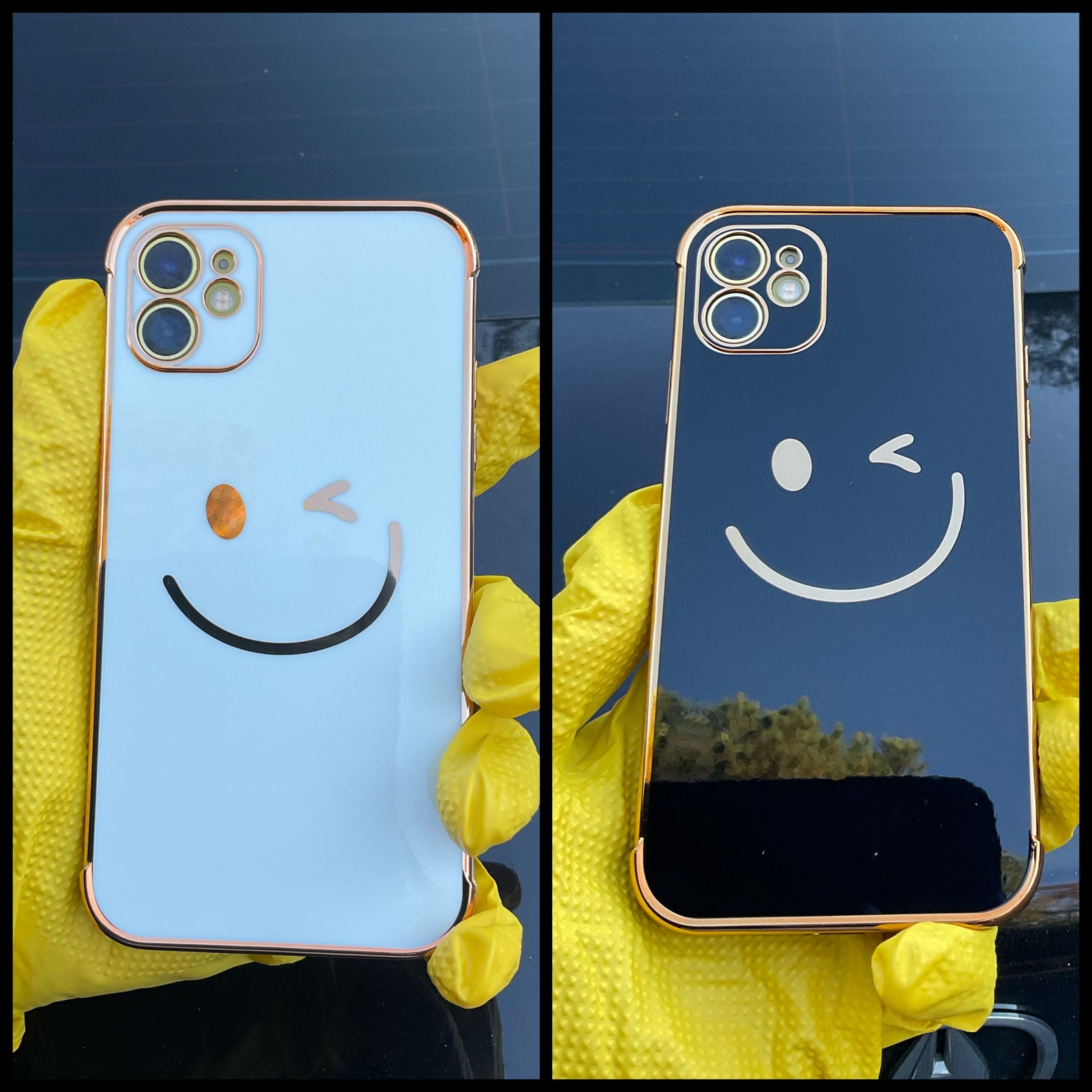 Smiley Face iPhone Case Cellphone Case Gold Plated Phone Silicone TPU ...