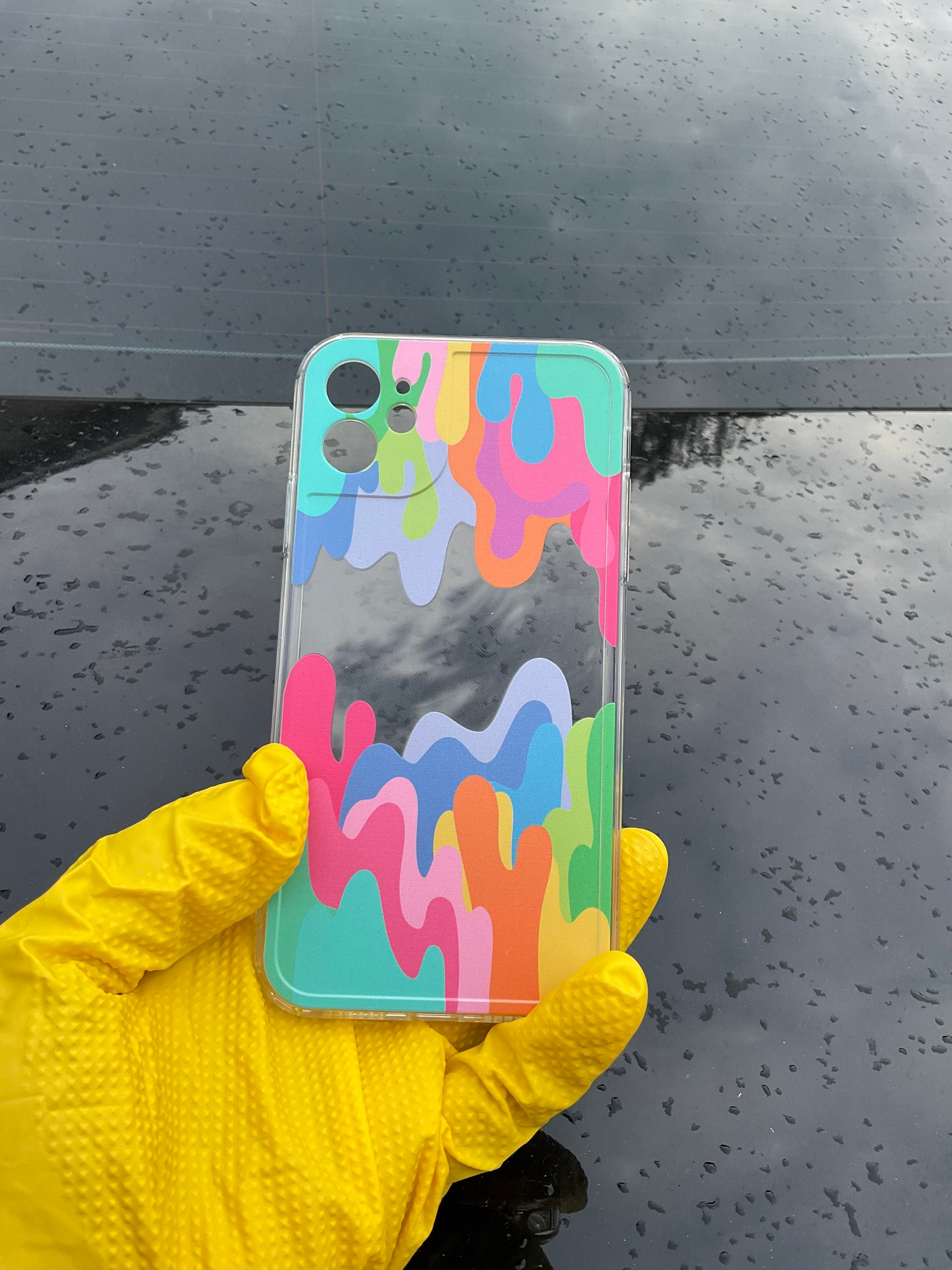 Clear Melted Colorful Drip Iphone Case Trendy Drippy Cellphone - Etsy