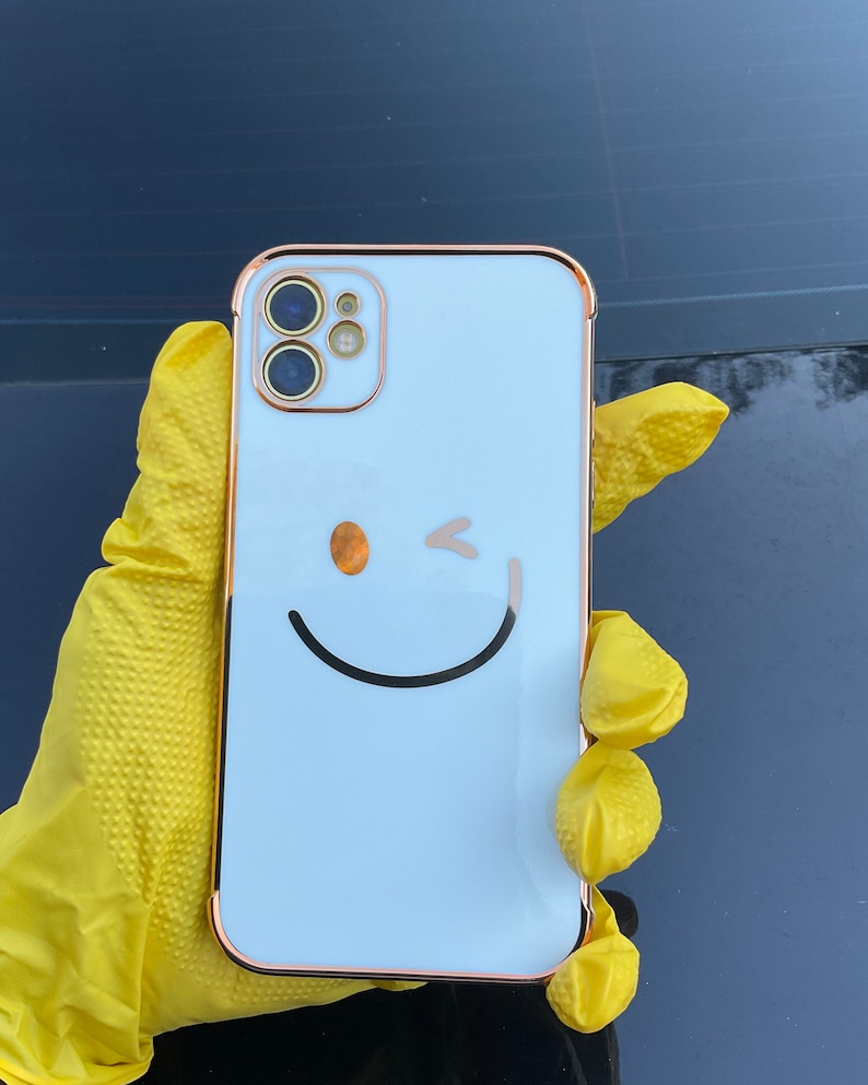 Smiley Face iPhone Case Cellphone Case Gold Plated Phone Silicone TPU ...