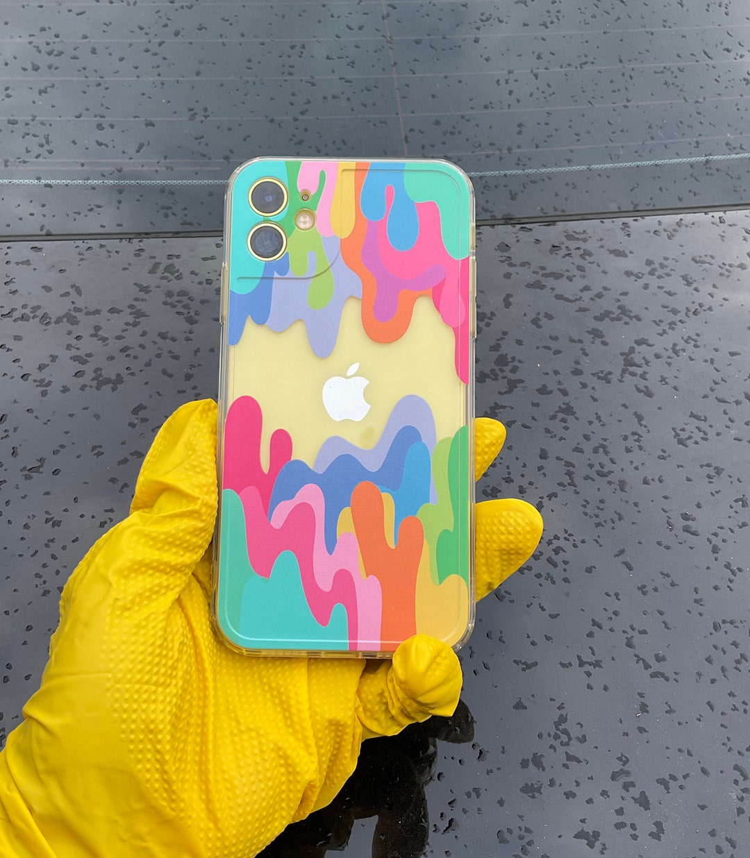 Clear Melted Colorful Drip iPhone Case Trendy Drippy Cellphone Case ...