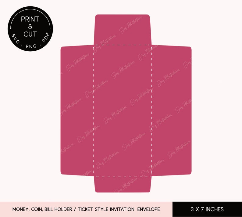 3x7 Money Envelope Digital Printable Template Bundle, Coin Holder ...