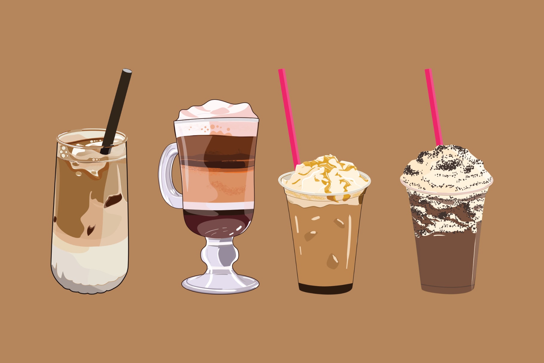 Coffee Clipart Bundle Latte Clip Art Sticker Ice Coffee Digital ...