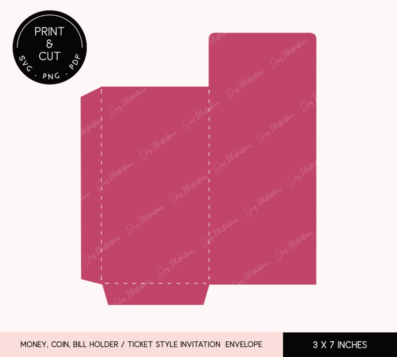 3x7 Money Envelope Digital Printable Template Bundle, Coin Holder ...