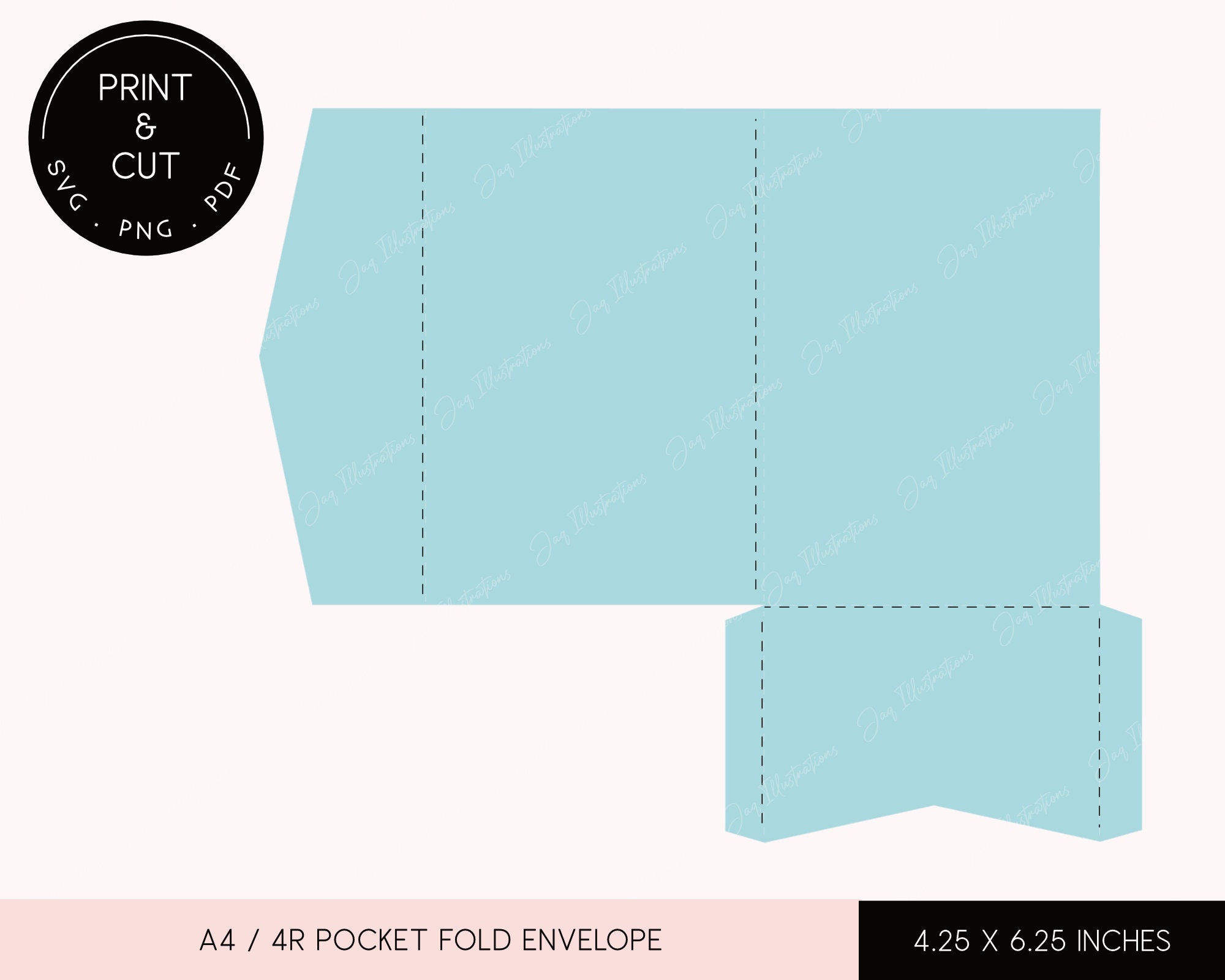 A4 Envelope Digital Template Bundle for 4x6 Cards, Wedding and Birthday ...