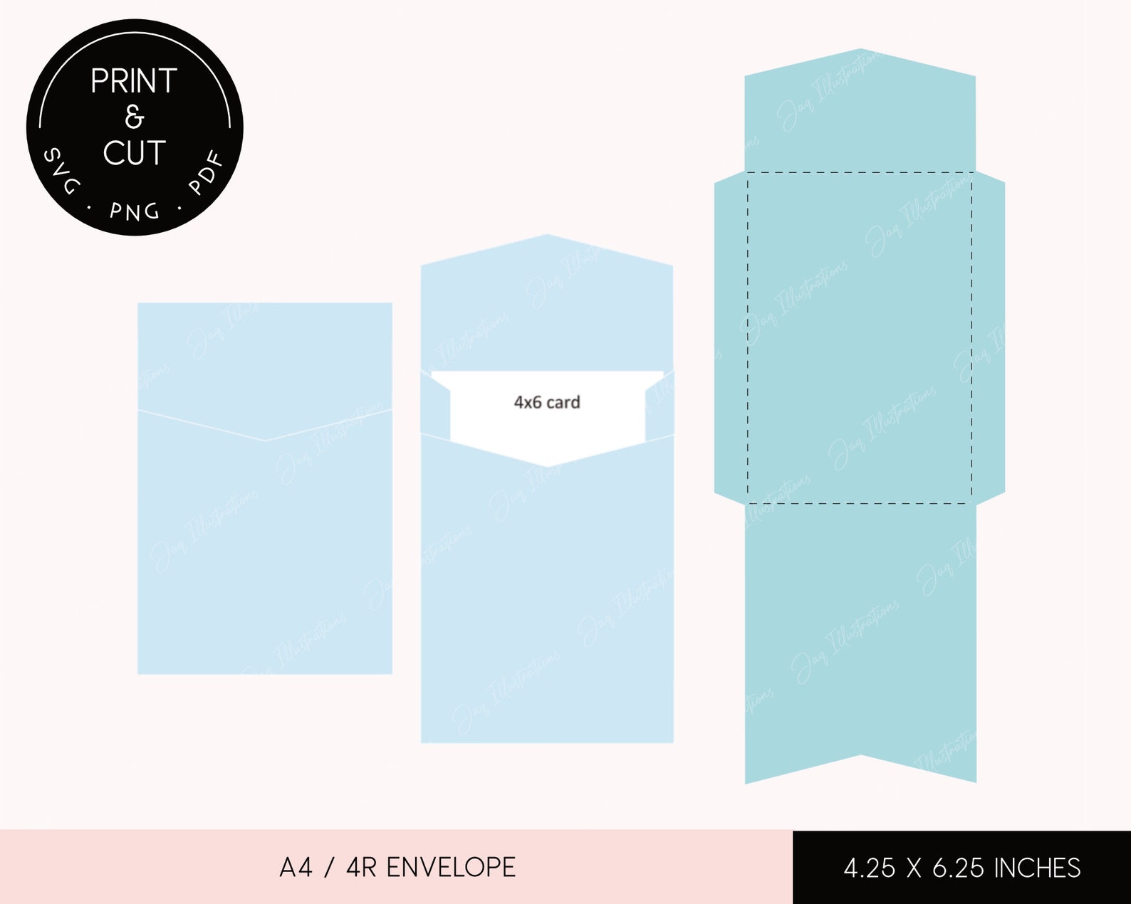 A4 Envelope Digital Template Bundle for 4x6 Cards, Wedding and Birthday ...
