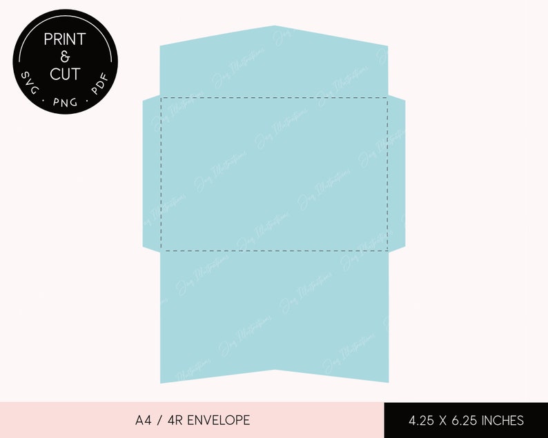 A4 Envelope Digital Template Bundle for 4x6 Cards, Wedding and Birthday ...