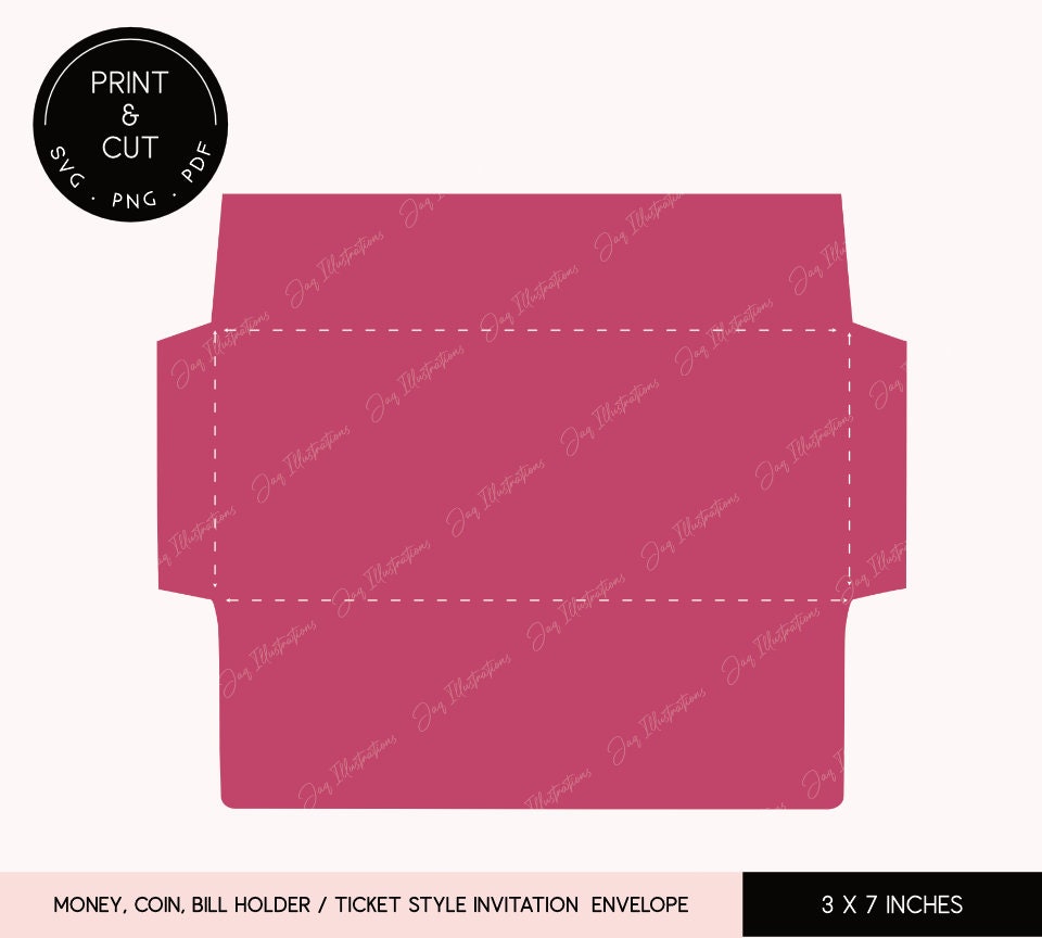 3x7 Money Envelope Digital Printable Template Bundle, Coin Holder ...