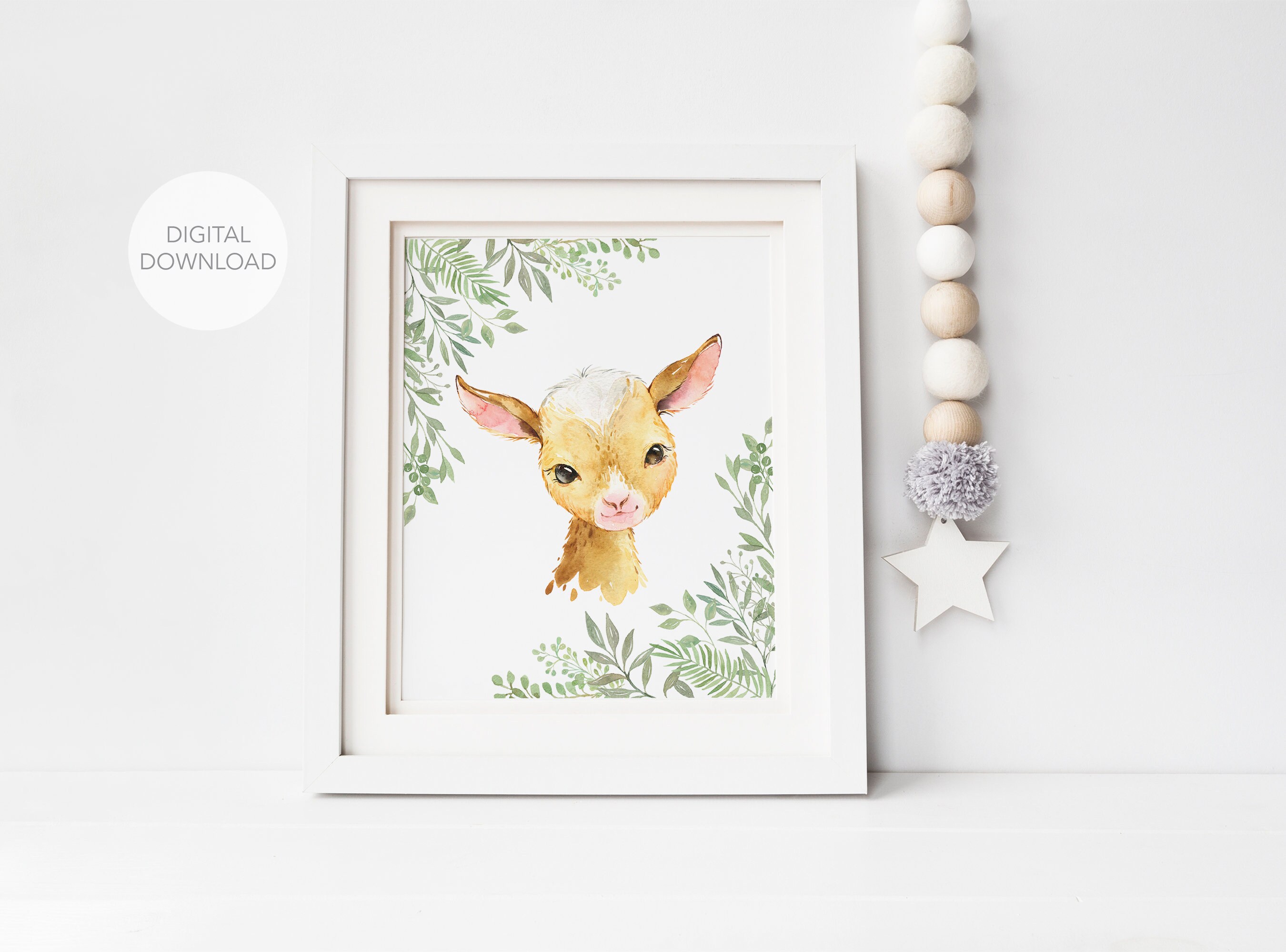 Goat Nursery Wall Decor, Farm Animals Nursery Art, Gender Neutral ...
