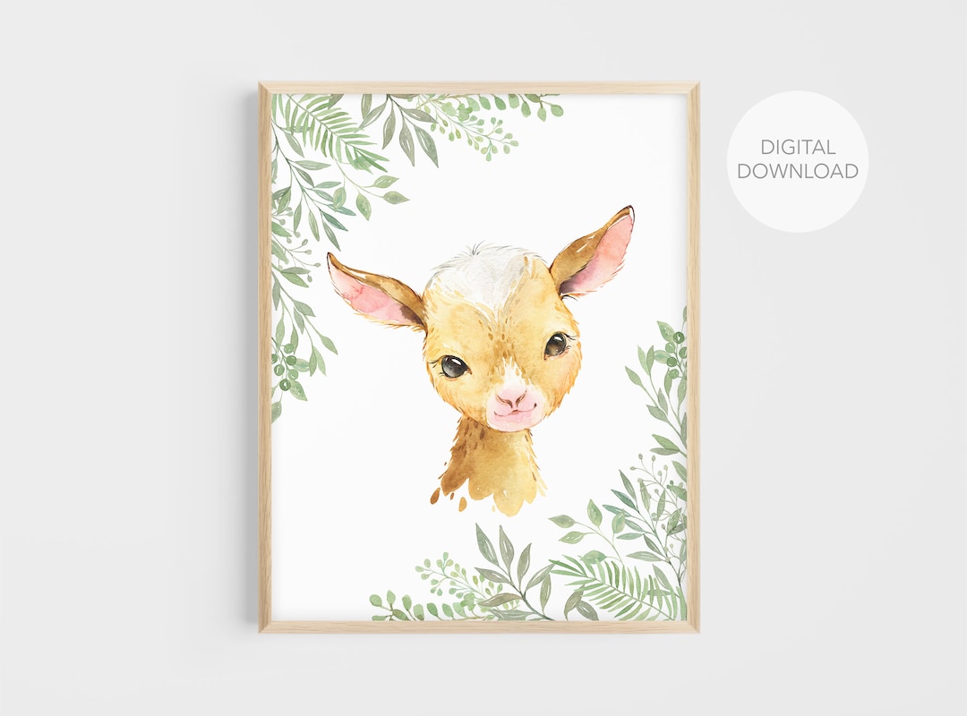 Goat Nursery Wall Decor, Farm Animals Nursery Art, Gender Neutral ...