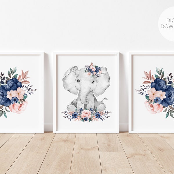 Navy Pink Nursery - Etsy