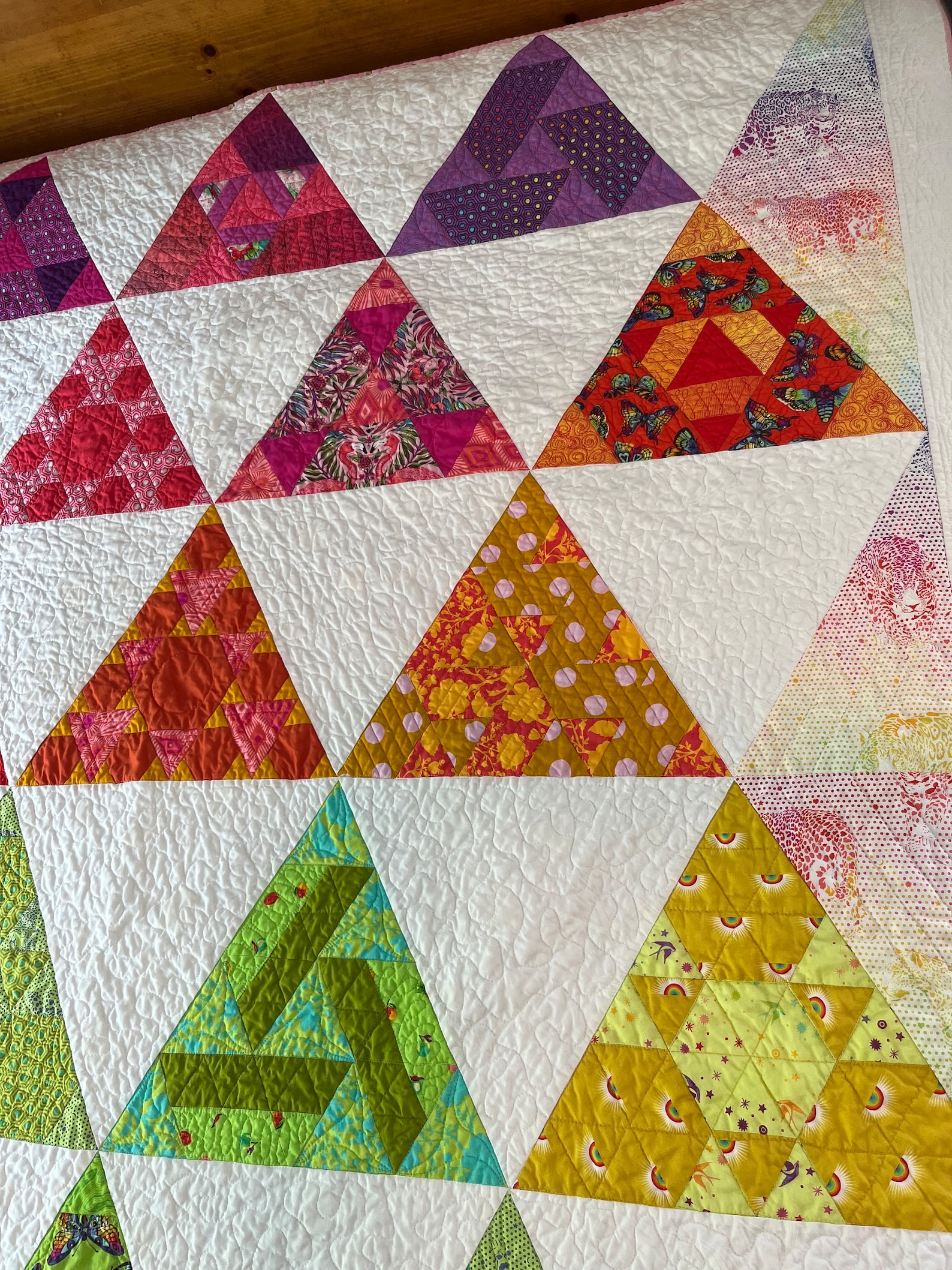 Colorful, Handmade QUILT/ Throw Quilt / Colorful / Tula Pink Fabrics ...