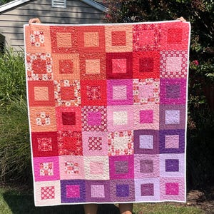 THROW Quilt / Lap Quilt / Cozy Quilt / Beautiful Shade of Pink, Purple ...