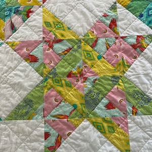Colorful, Handmade QUILT/ Throw Quilt / Colorful / Tula Pink Fabrics ...
