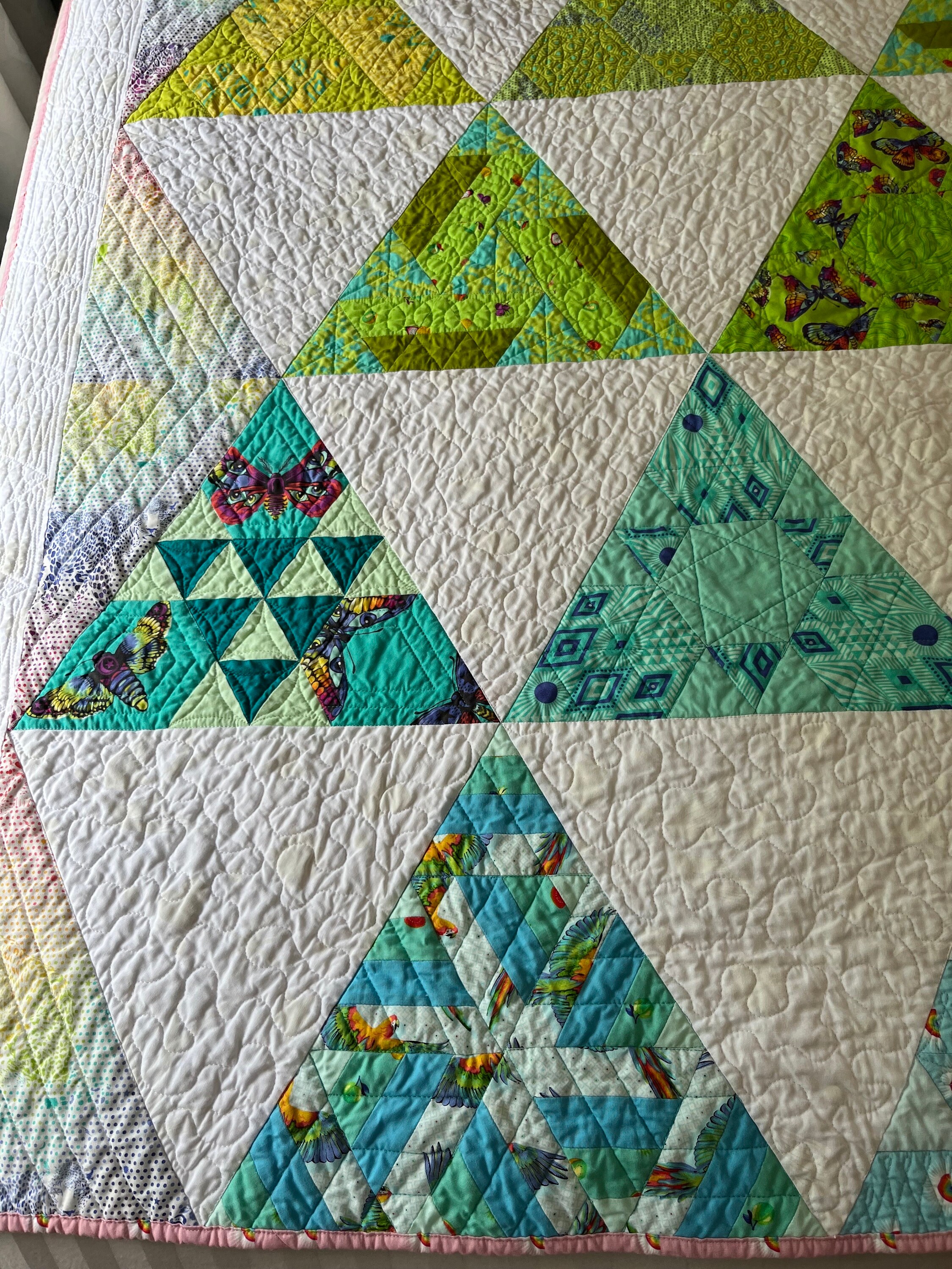 Handmade Colorful Triangle Quilt: Tula Pink Daydreamer Throw - Etsy