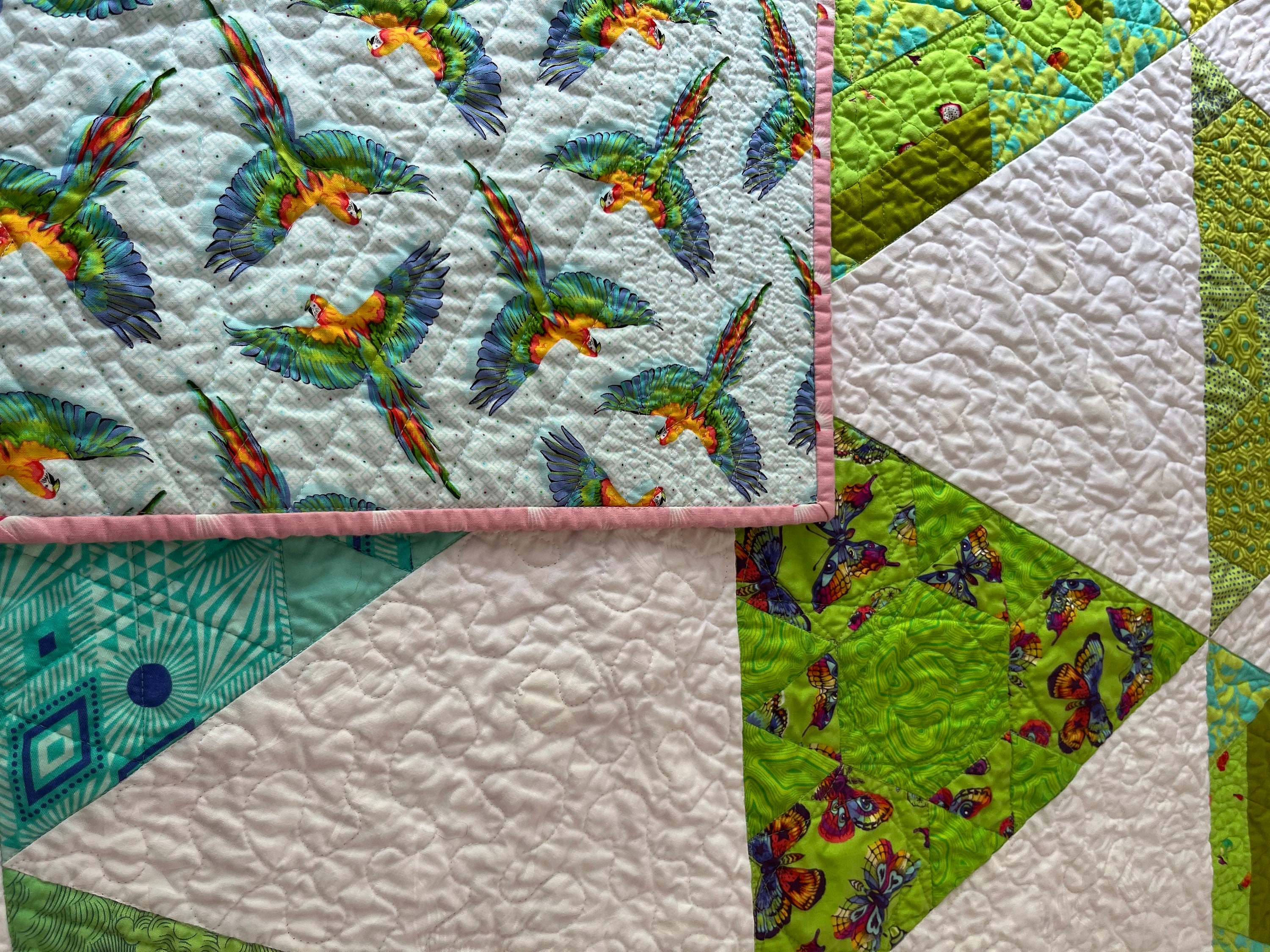 Colorful, Handmade QUILT/ Throw Quilt / Colorful / Tula Pink Fabrics ...