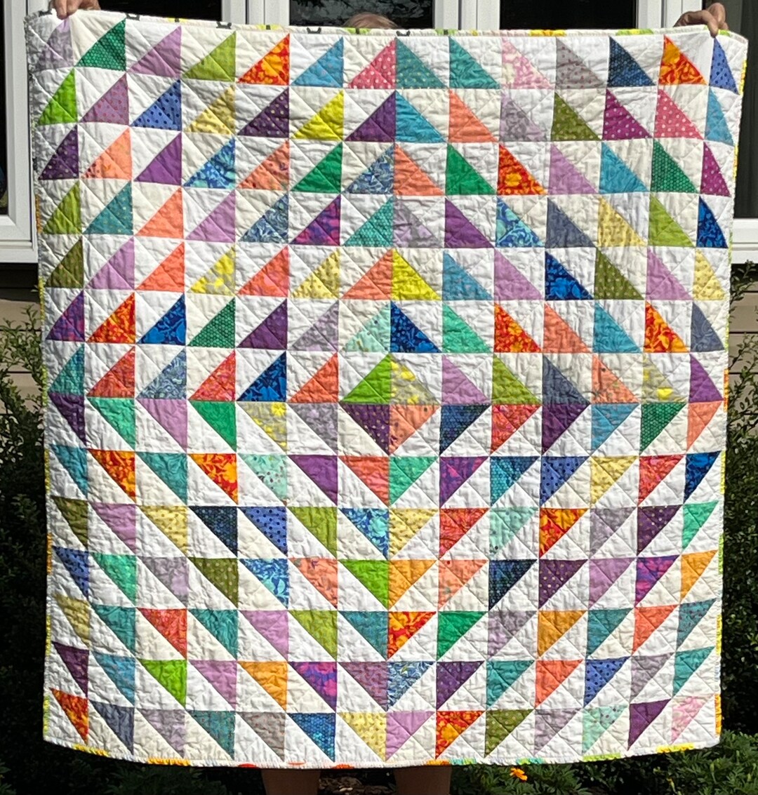 Colorful, Handmade THROW QUILT/ Lap Quilt / Beautiful Shades of Purple ...