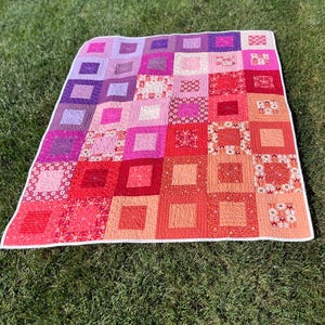 THROW Quilt / Lap Quilt / Cozy Quilt / Beautiful Shade of Pink, Purple ...