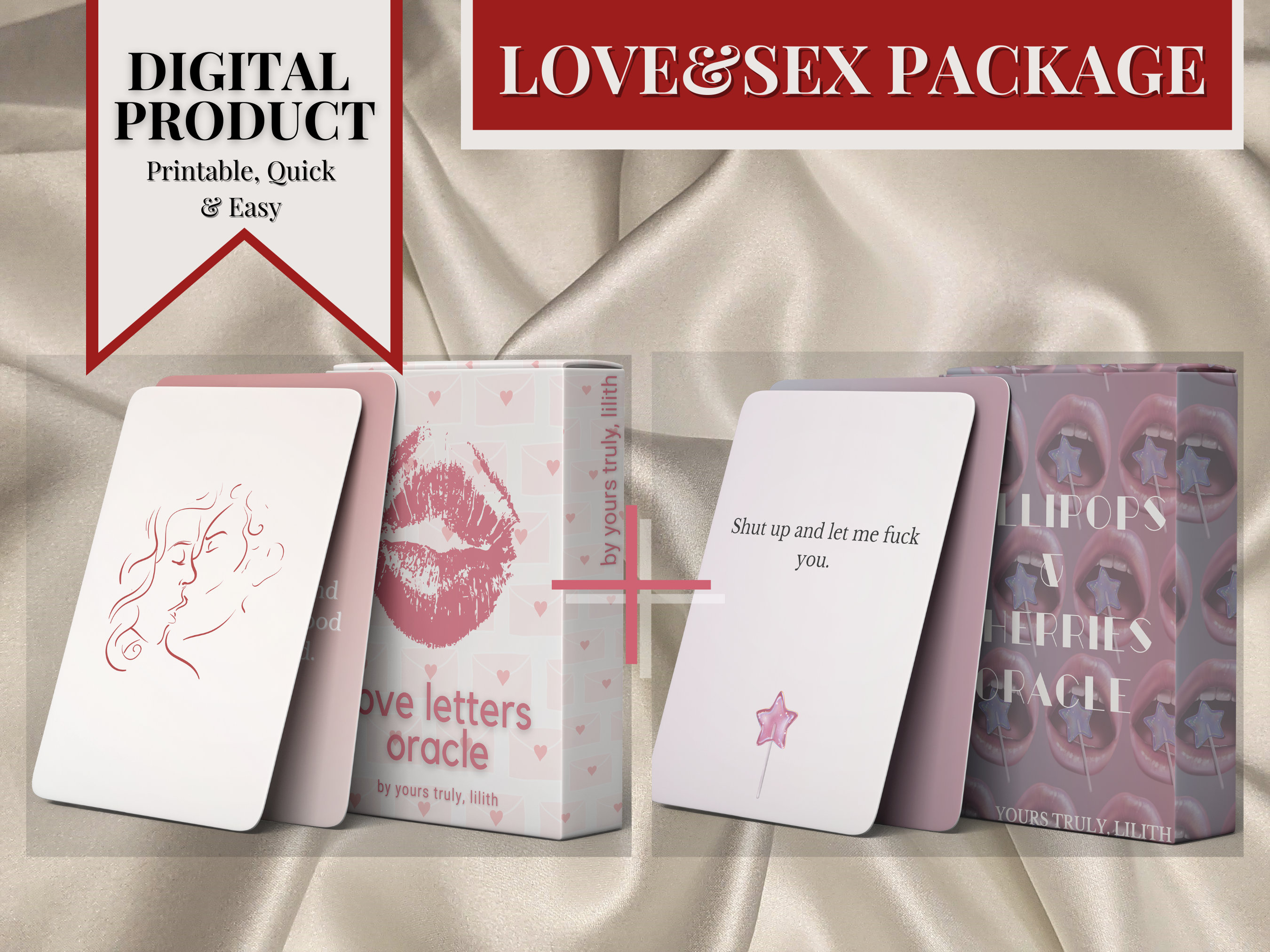Loveandsex Package Two Digital Oracle Decks Tarot T Love Printable