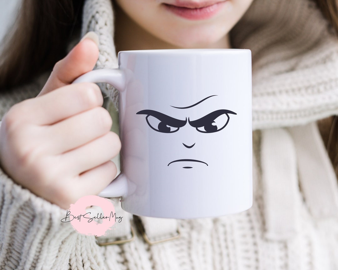 Sad Face Mug | so Angry Coffee Mug | Bad Day Cup | Retro Angry Face Mug ...