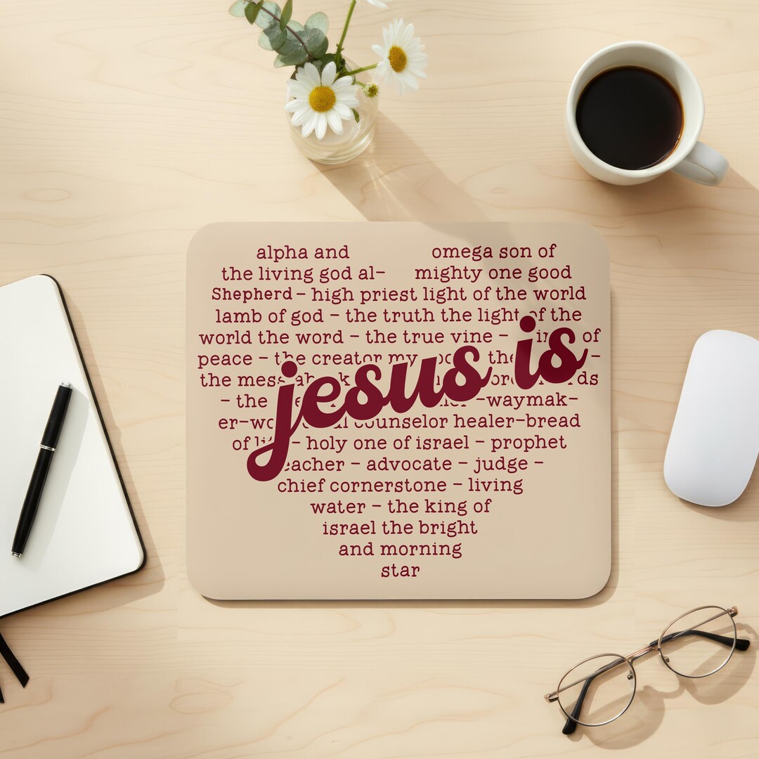 Jesus Christ Desk Mat | Christian Office Decor | Mouse Pad | Bible ...