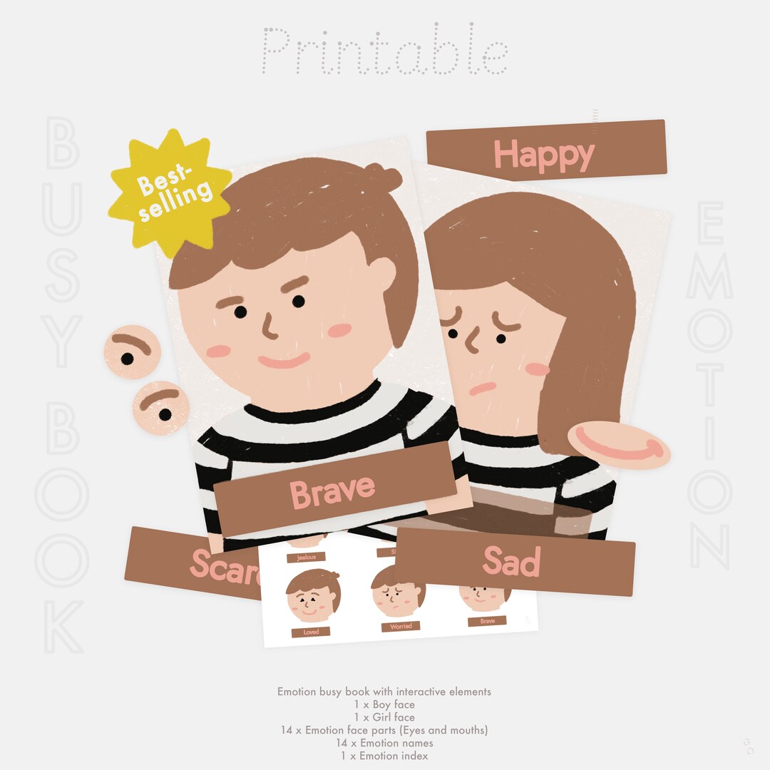 Printable Emotion Activity: Kids' Busy Book (PDF) - Etsy