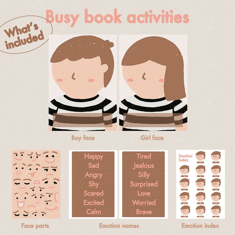 Printable Emotion Activity: Kids' Busy Book (PDF) - Etsy