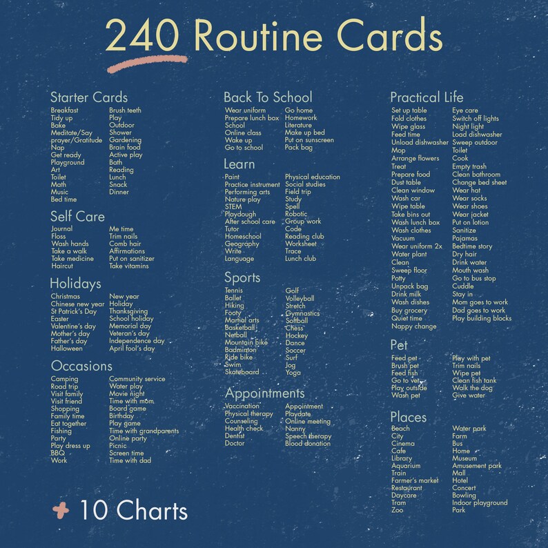 Canva Original Routine Chart Template 240 Custom Routine - Etsy