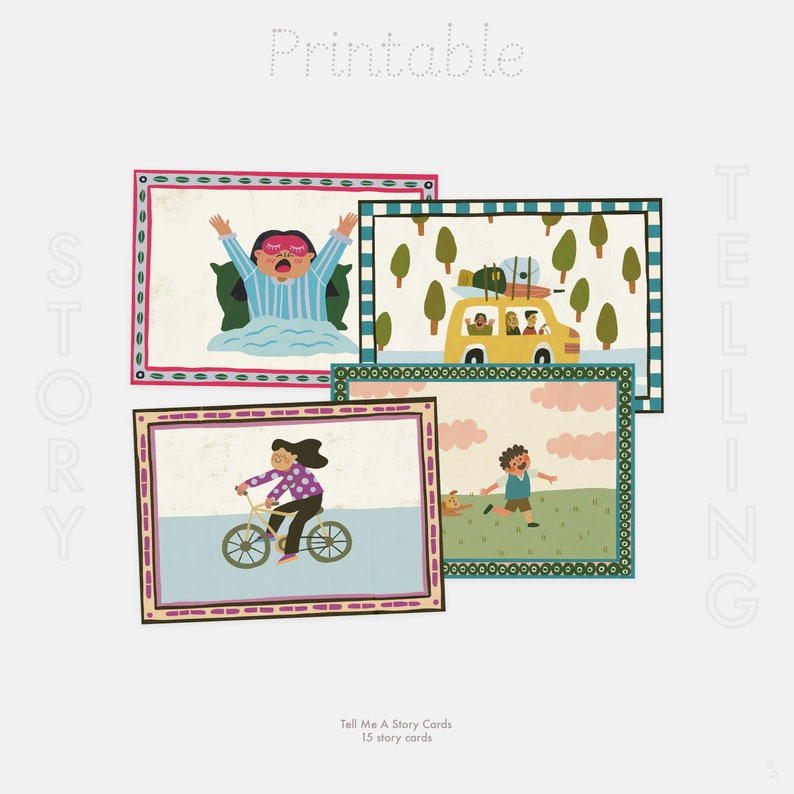 Tell Me a Story Cards: Sunny Adventure, Kids Storytelling (digital ...