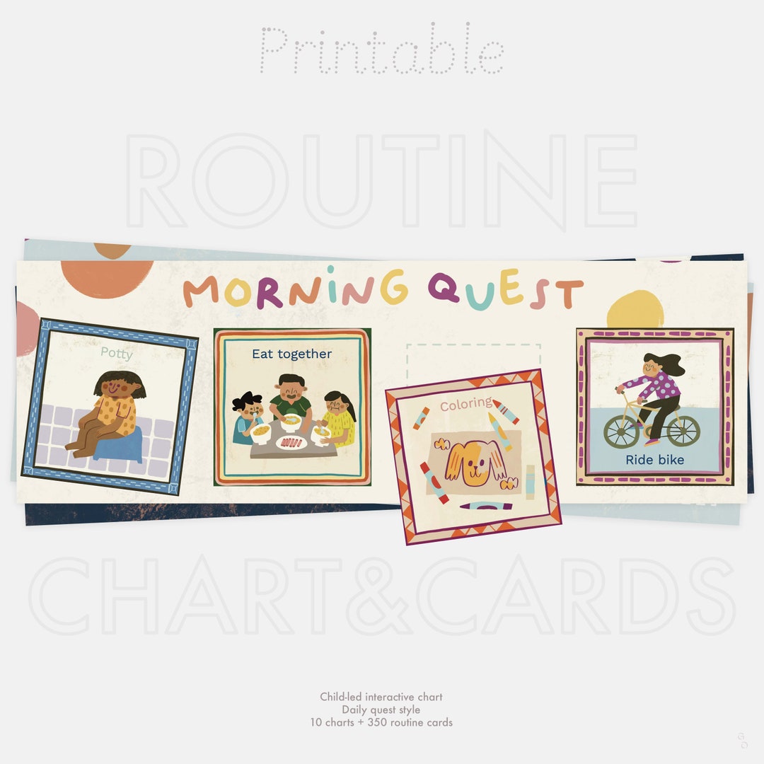 Colorful Visual Routine | 350 Cards + 10 Charts | Toddler Visual ...