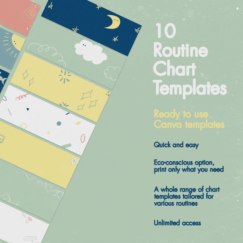 Canva Original Routine Chart Template 240 Routine Cards 10 Routine ...