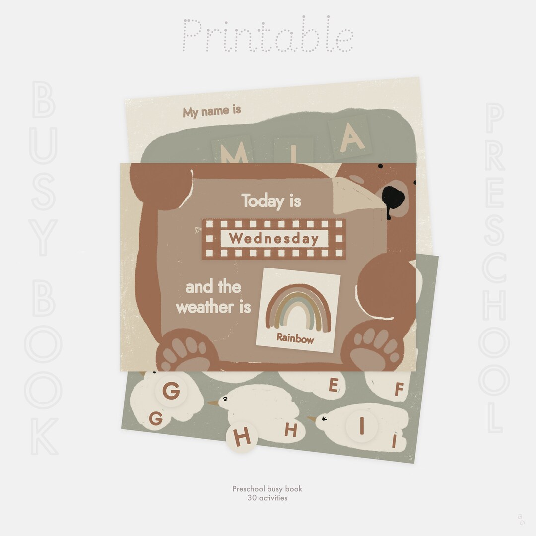 30 Activities Preschool Busy Book Busy Book for 3-5 Years Old Practical ...