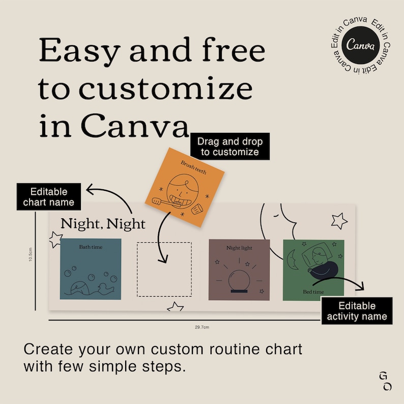 Canva Routine Chart Template | 240 Custom Routine Cards 20 Routine ...