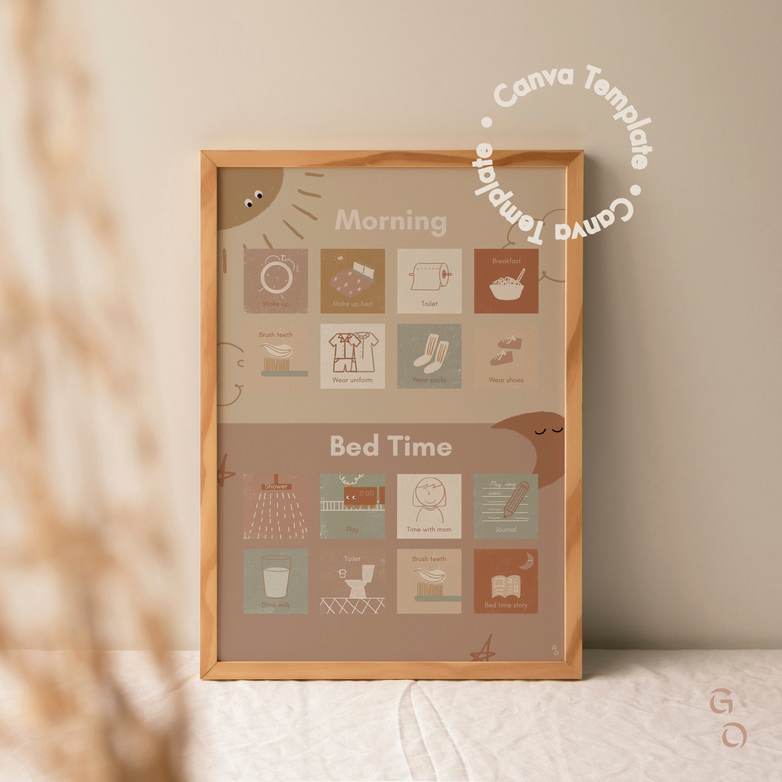 Canva Routine Chart Template Morning and Bed Time 240 - Etsy Canada