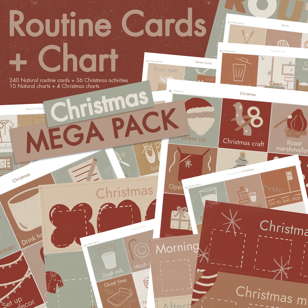 36 Christmas Activities + 240 Natural Routine Cards | Toddler Visual ...