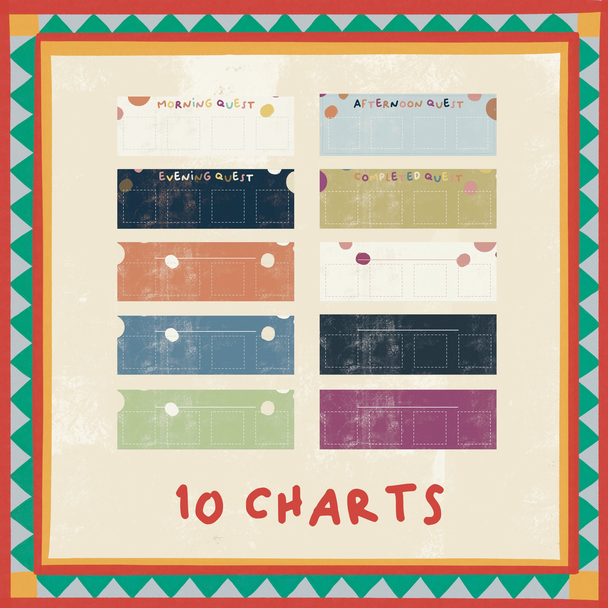 350 Canva Maximalist Kids Routine Cards 10 Charts Toddler Visual ...