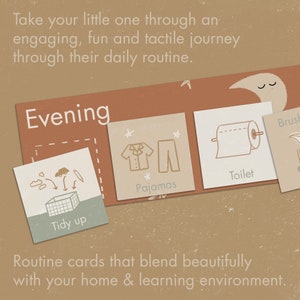 240 Editable Boho Kids Routine Cards + 10 Charts Mega Pack Natural ...