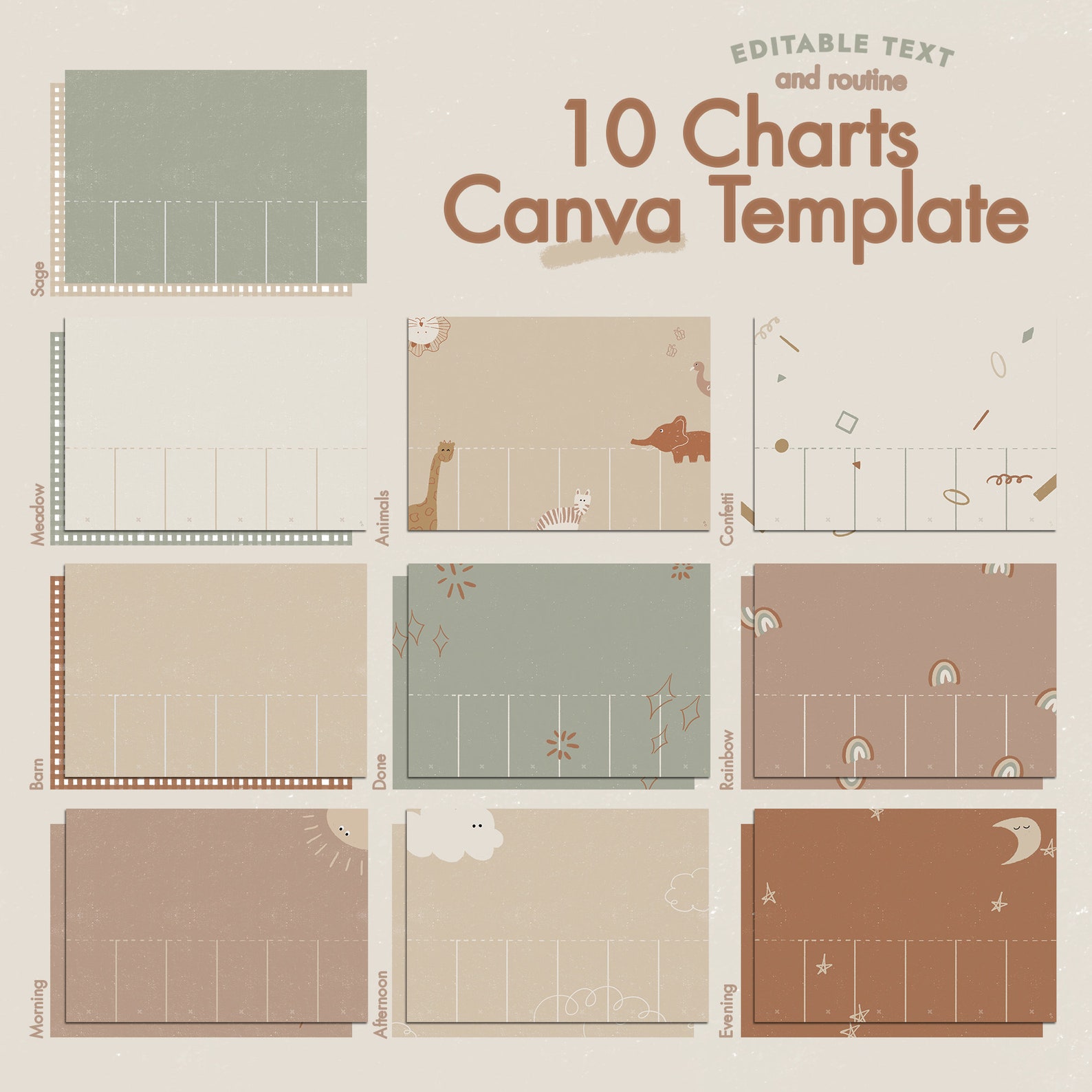 Editable Flip Chart Visual Schedule for Kids Canva Template ...