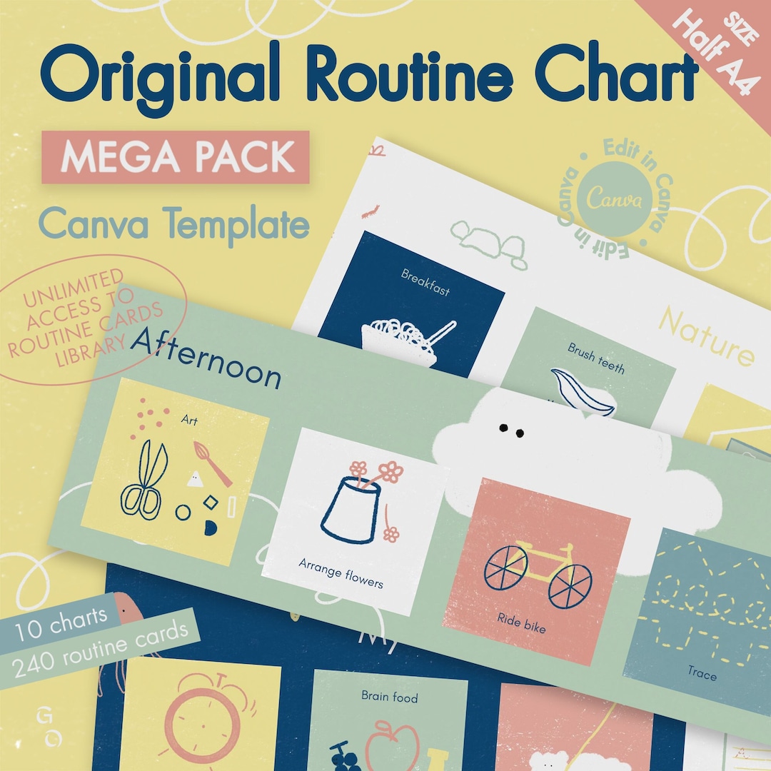 Canva Original Routine Chart Template 240 Custom Routine - Etsy